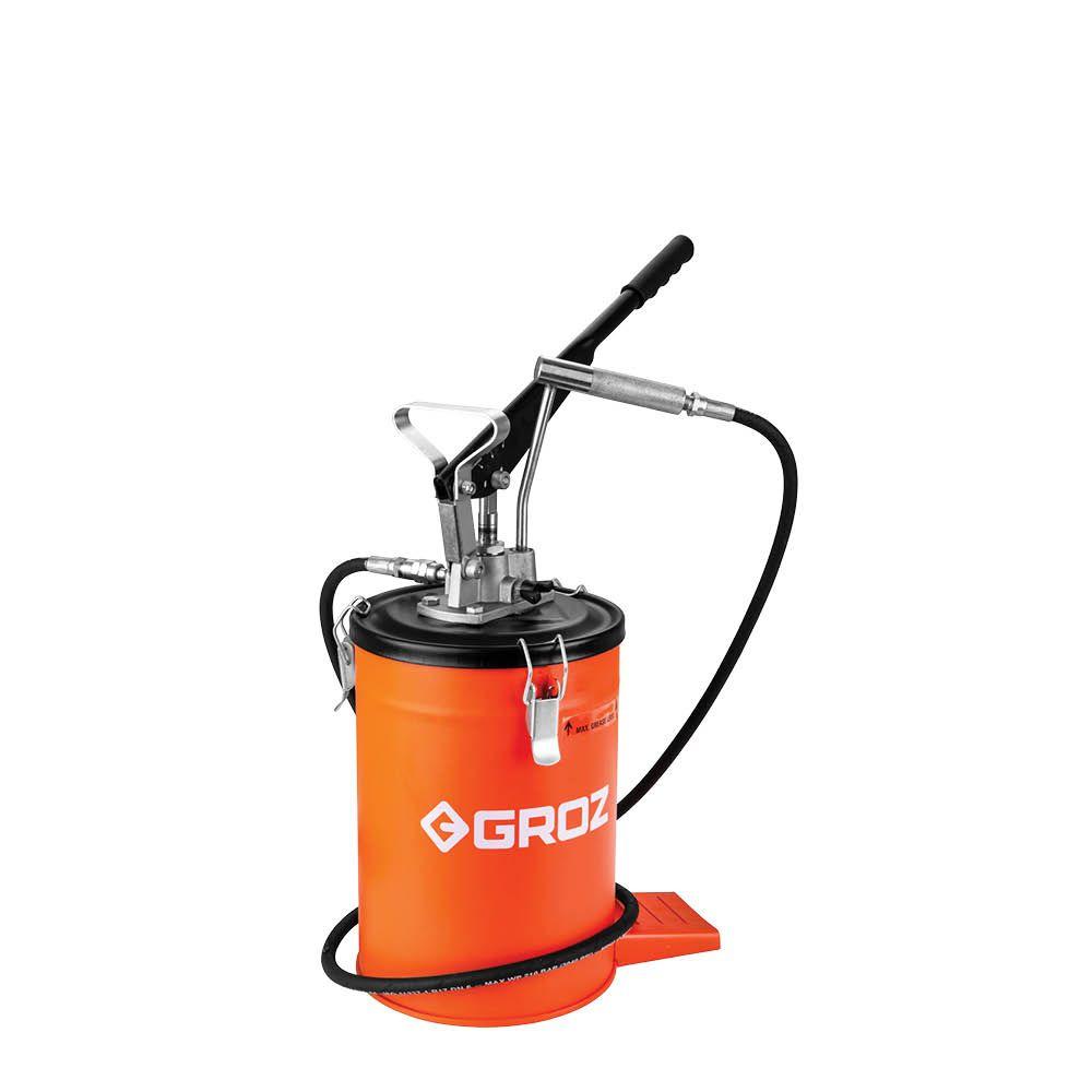 GROZ 10kg Grease Pump Bucket without Wheel - Heavy-Duty Lubrication Tool