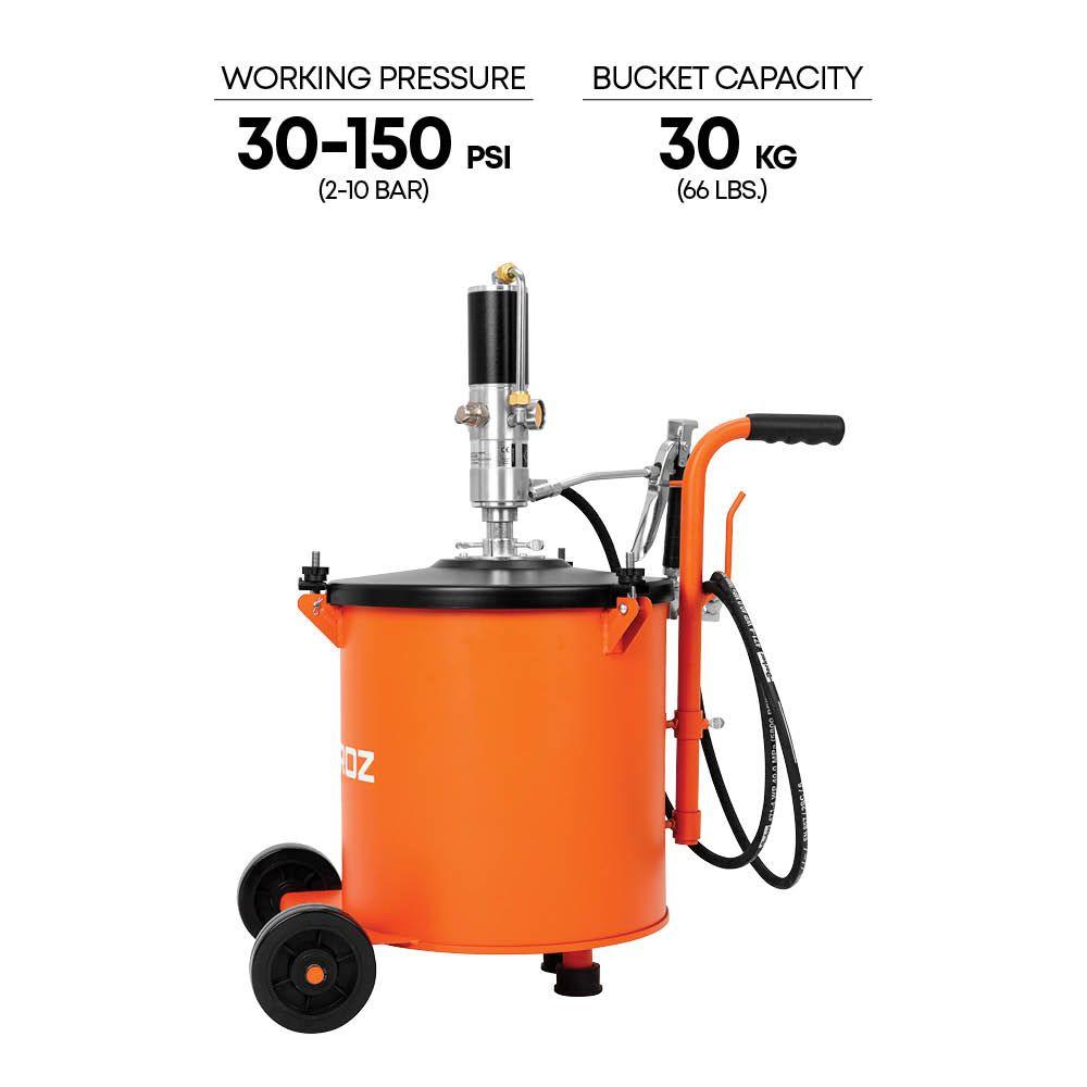 Groz 30Kg Portable Air Operated Grease Pump Bucket (BGRP/30) – Heavy ...