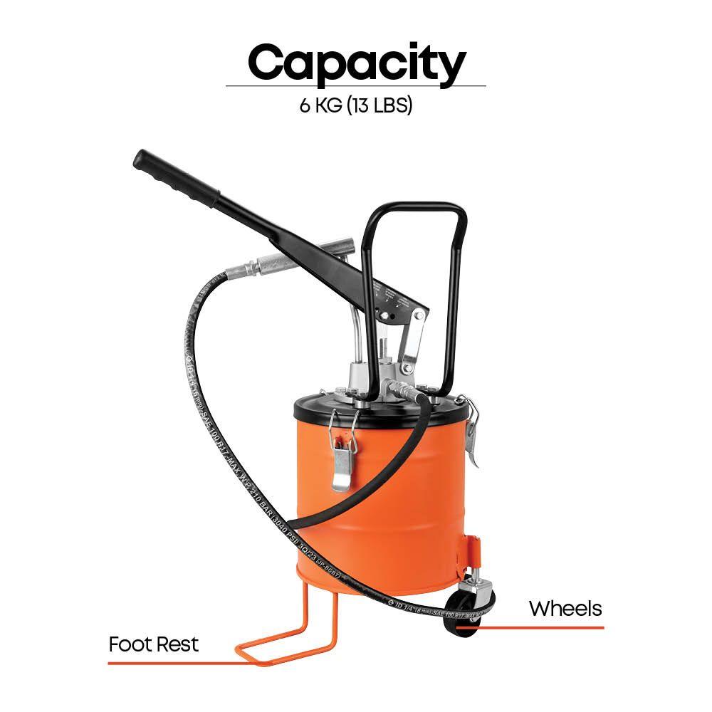 Groz V Series 6 Kg Grease Pump Bucket With Wheel (VGP/6)