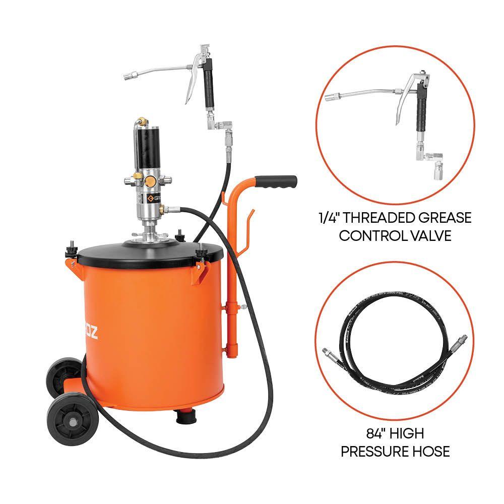 Groz 30Kg Portable Air Operated Grease Pump Bucket (BGRP/30) – Heavy ...